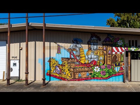 Wingerter Art Center Mardi Gras Mural on Sala Ave. - YouTube
