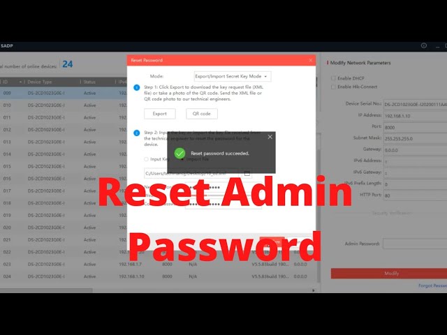 Sadp Tool Reset Hikvision Nvr Dvr Ip Camera Youtube