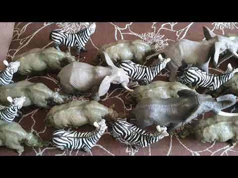 Jumanji Stampede full Elephants Rhinos and Zebras Figures Part 2 - YouTube