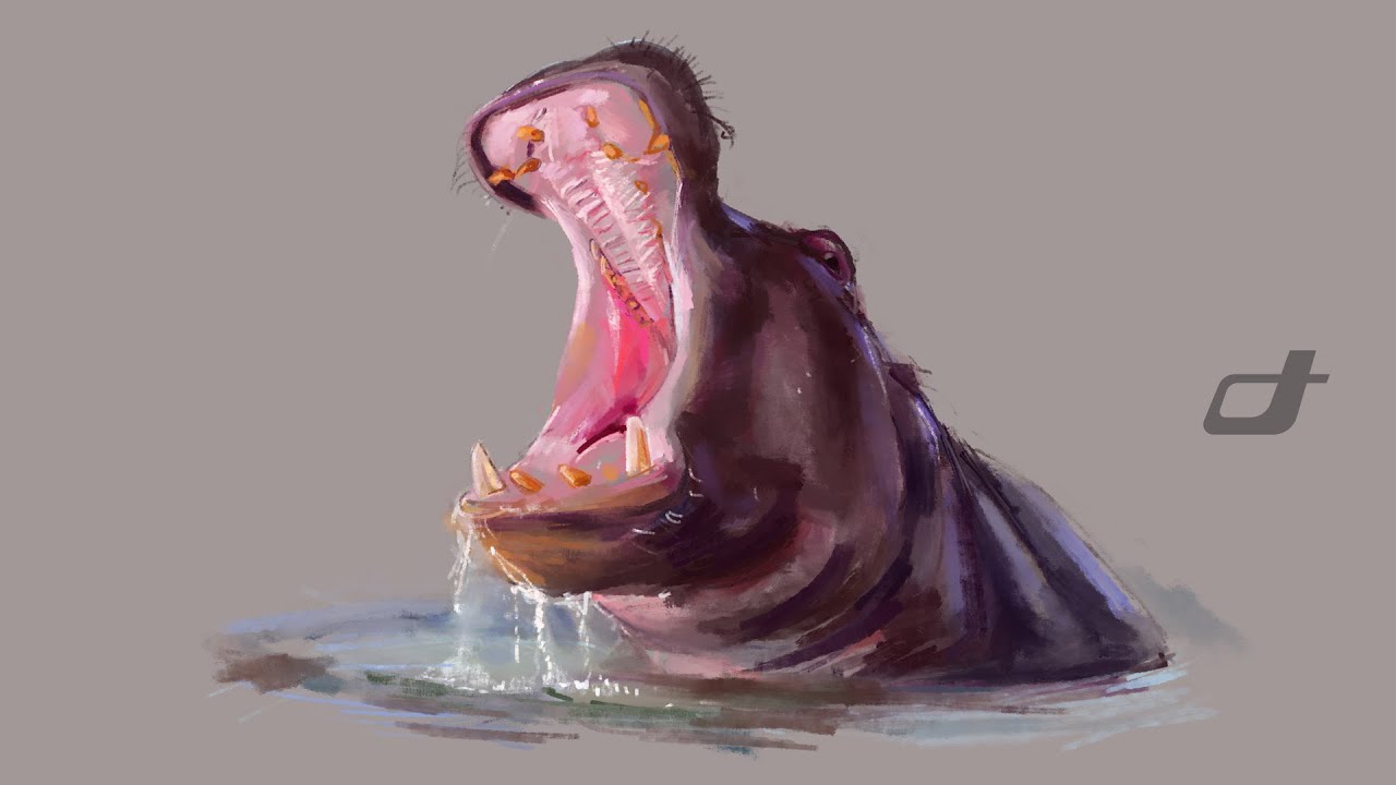 Digital Art Showcase: Creating a Hippo Drawing on iPad with Procreate ...