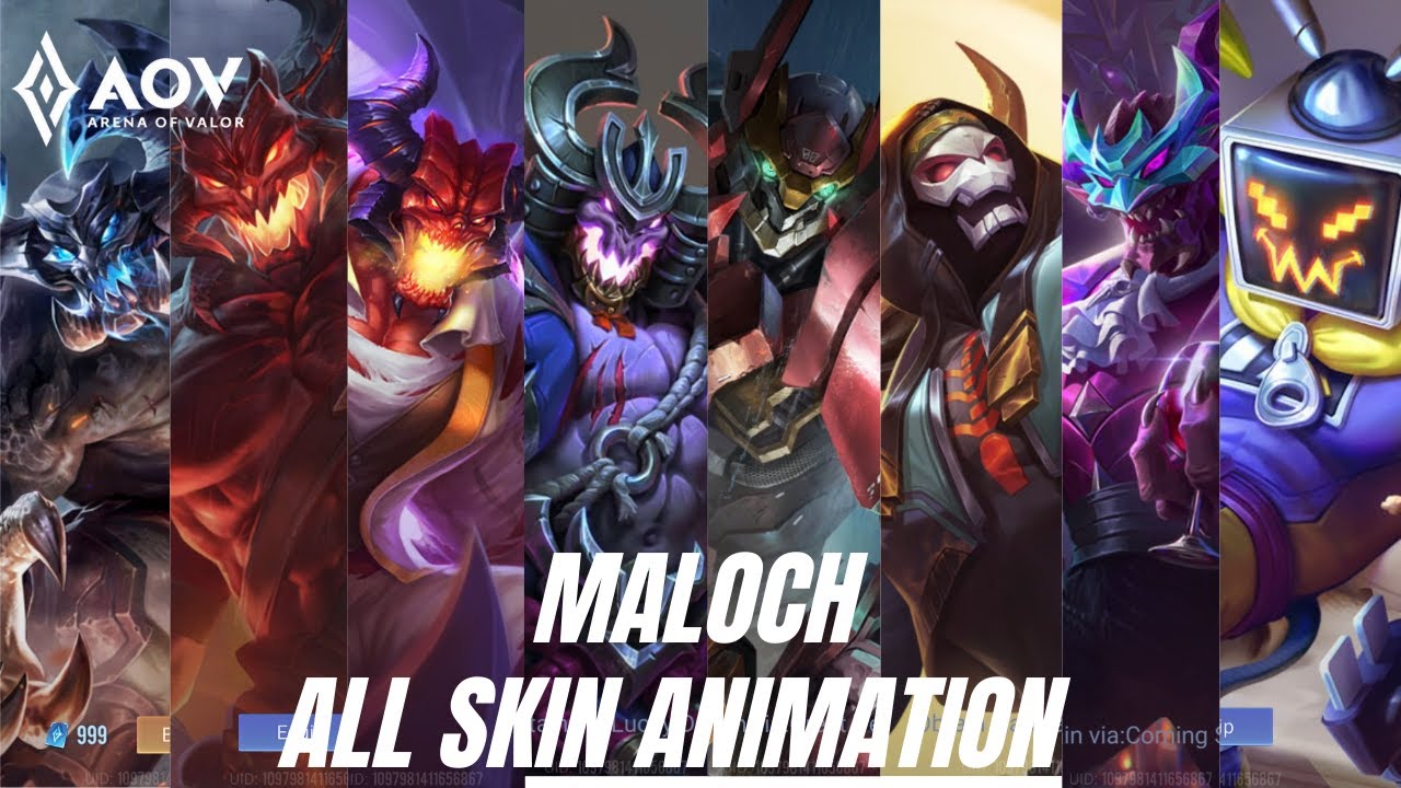 AOV : MALOCH ALL SKIN ANIMATION | ARENA OF VALOR | No Commentary ...
