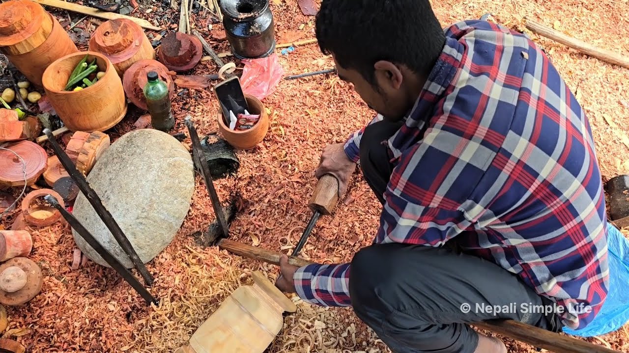 Amazing Craft Woodturning Products || Making traditional Nepali ...