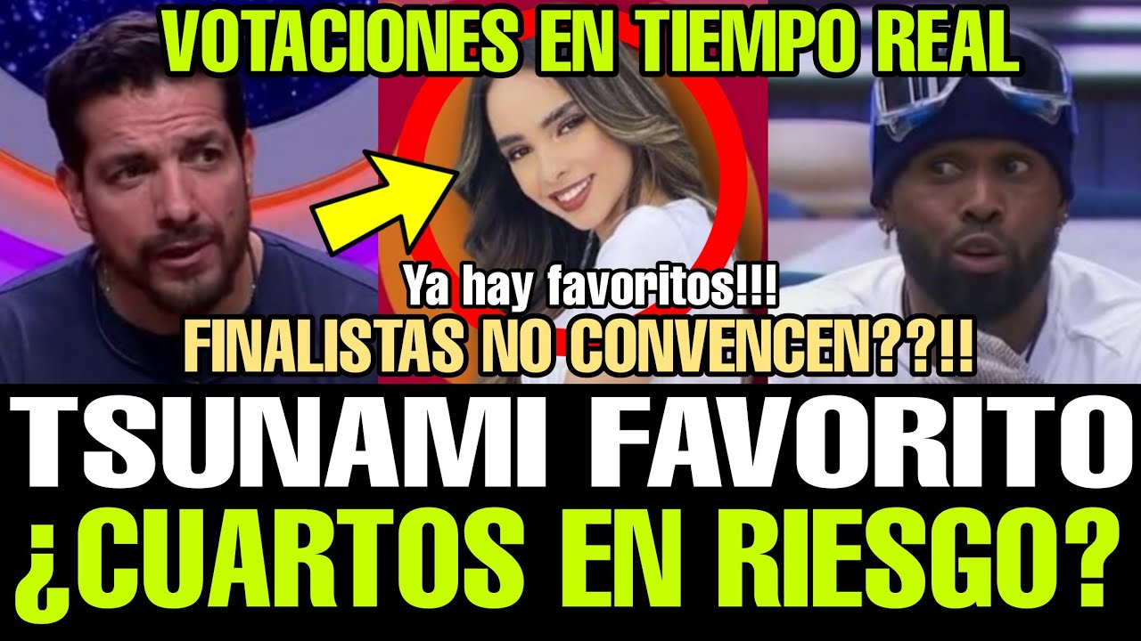 😱 ULTIMA HORA TSUNAMI FAVORITO ¿CUARTOS EN RIESGO? VOTOS EN TIEMPO ...