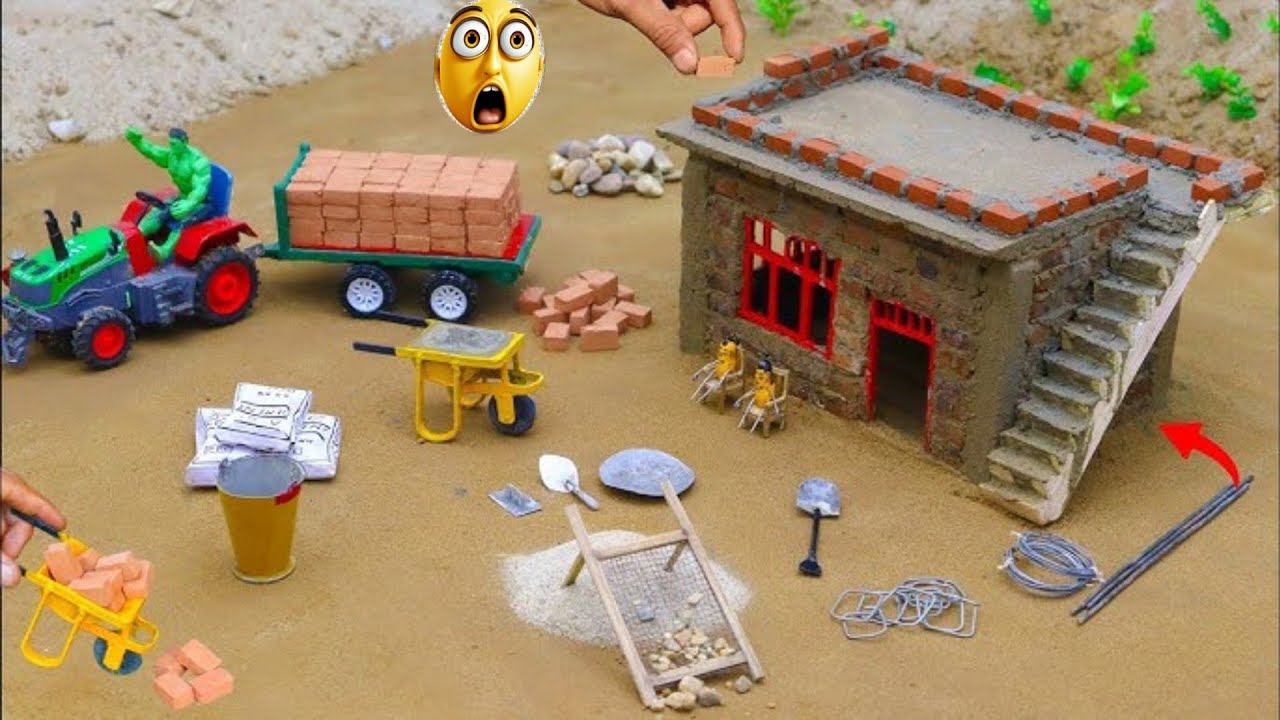 diy tractor making mini concrete bridge underground home pipe science ...