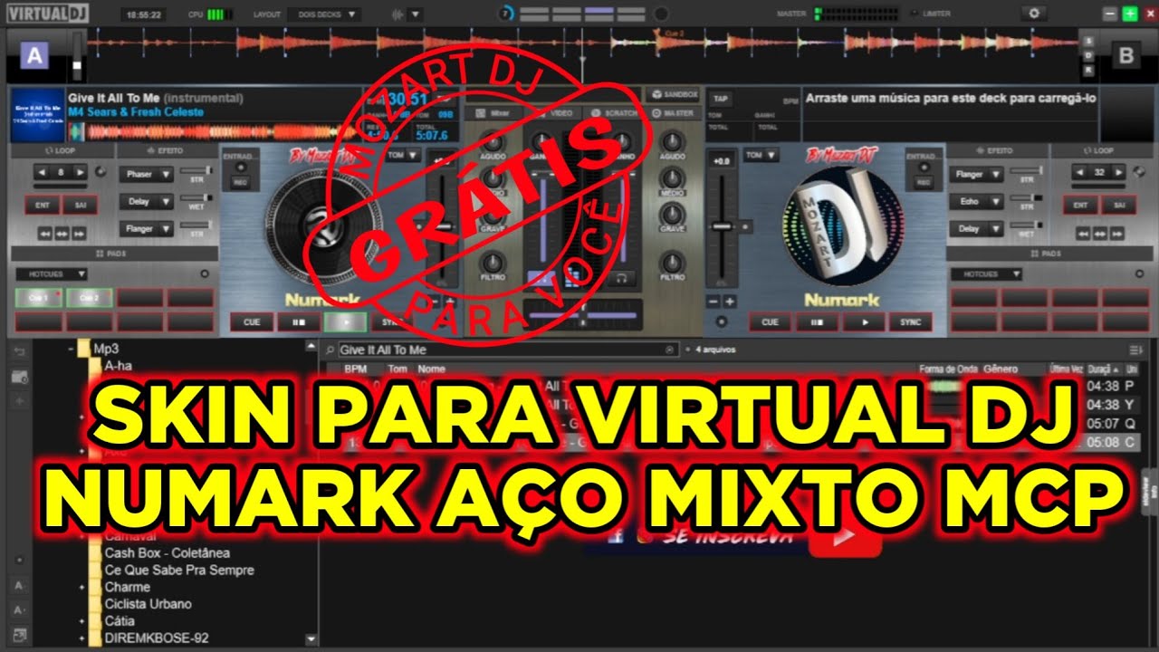Skin Numark Aço Mixto Mcp para Virtual Dj - YouTube