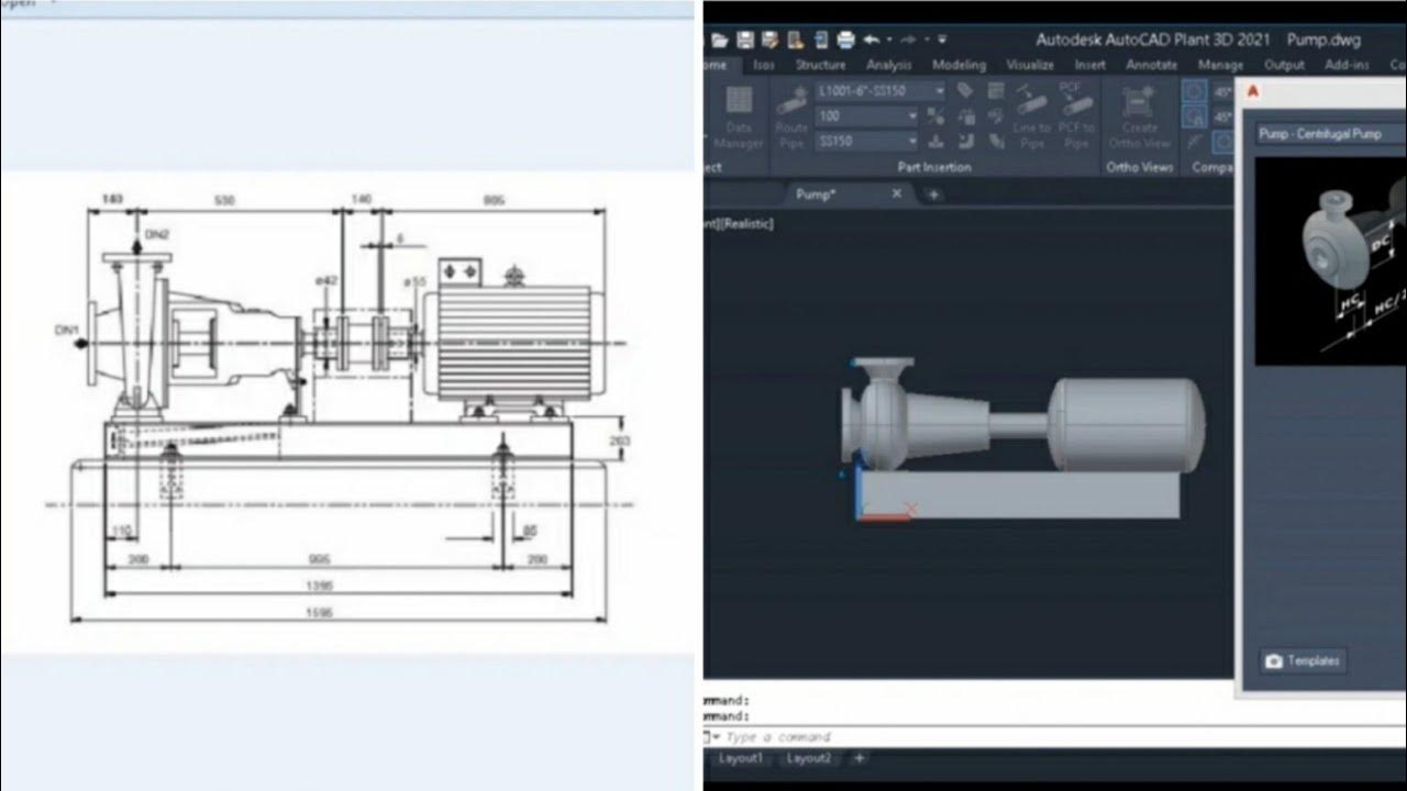 Plant 3d Tutorial For | Standard pump modelling | - YouTube