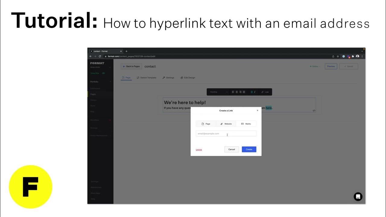 A Simple Guide to Adding Email Links to Your Format Website - YouTube