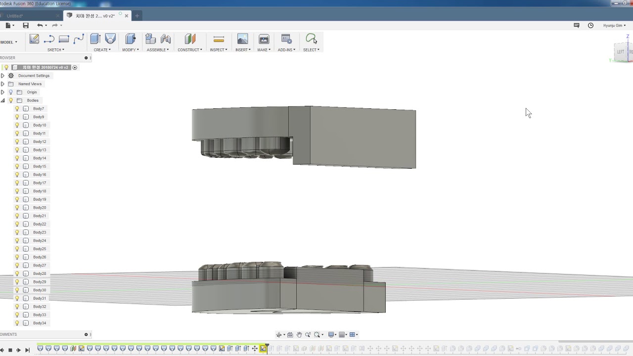 퓨전 360으로 치아 모형 만들기 How to make a model of tooth by fusion 360 - YouTube