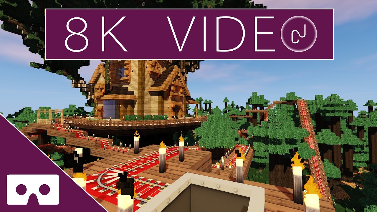 Virtual Reality Roller Coaster Minecraft VR 360° - YouTube