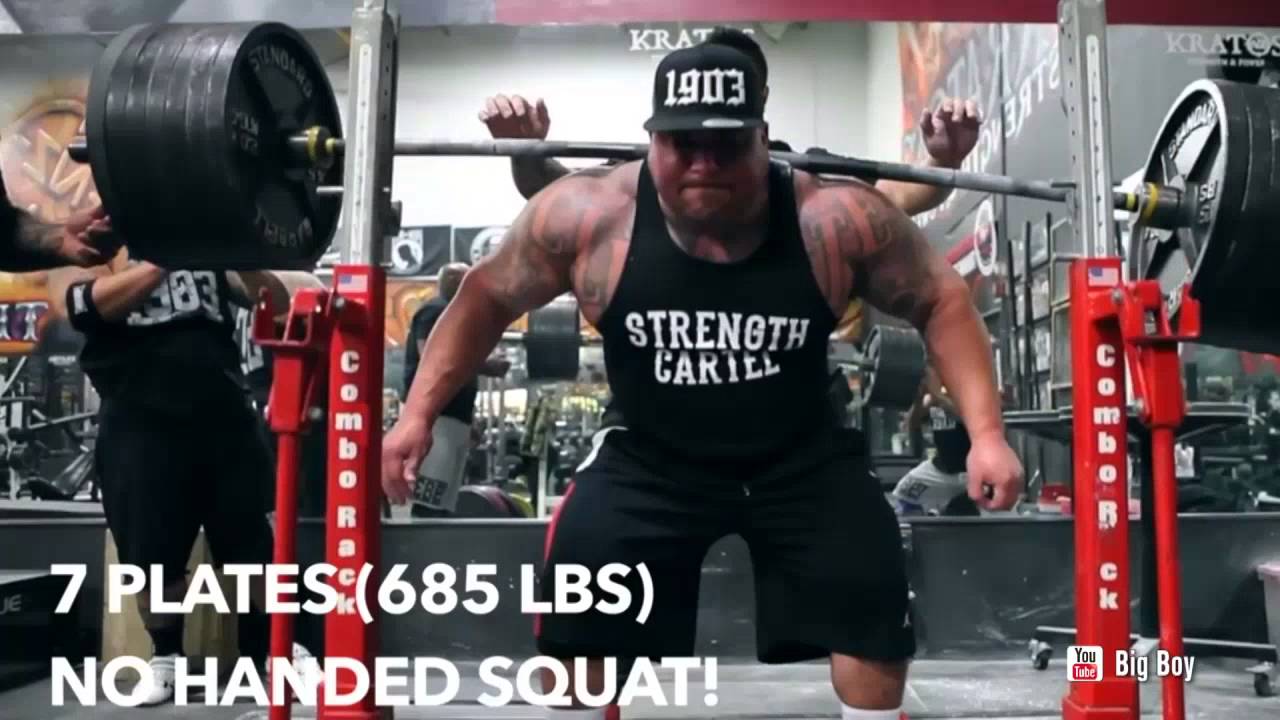 Watch a beast of a man squat 685 pounds with no hands on the bar - YouTube