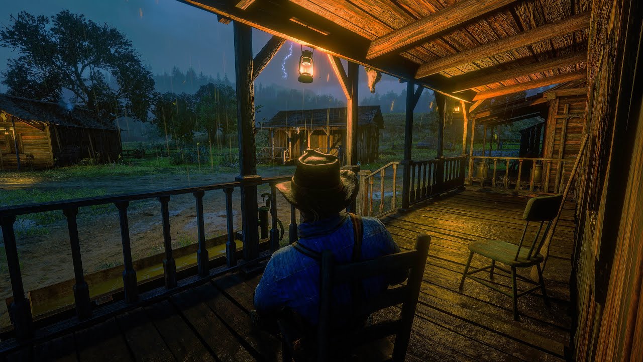 Arthur takes shelter from the severe storm with heavy rain at ...