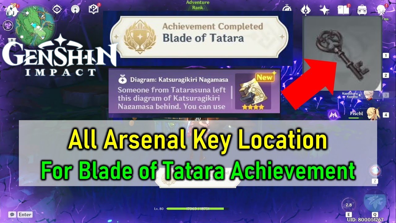All Arsenal Key Location for Blade of Tartara Achievement | Genshin ...