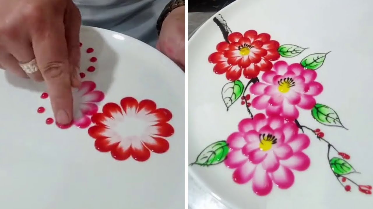 Easy DIY Flower Paintings with Simple Tricks || Beautiful Hand Painting ...