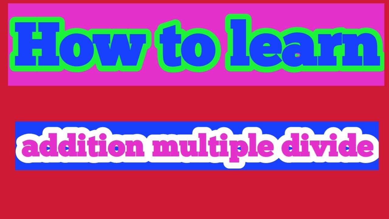 How To Addition Multiple Divide In Excel YouTube How To Addition Multiple Divide In Excel YouTube