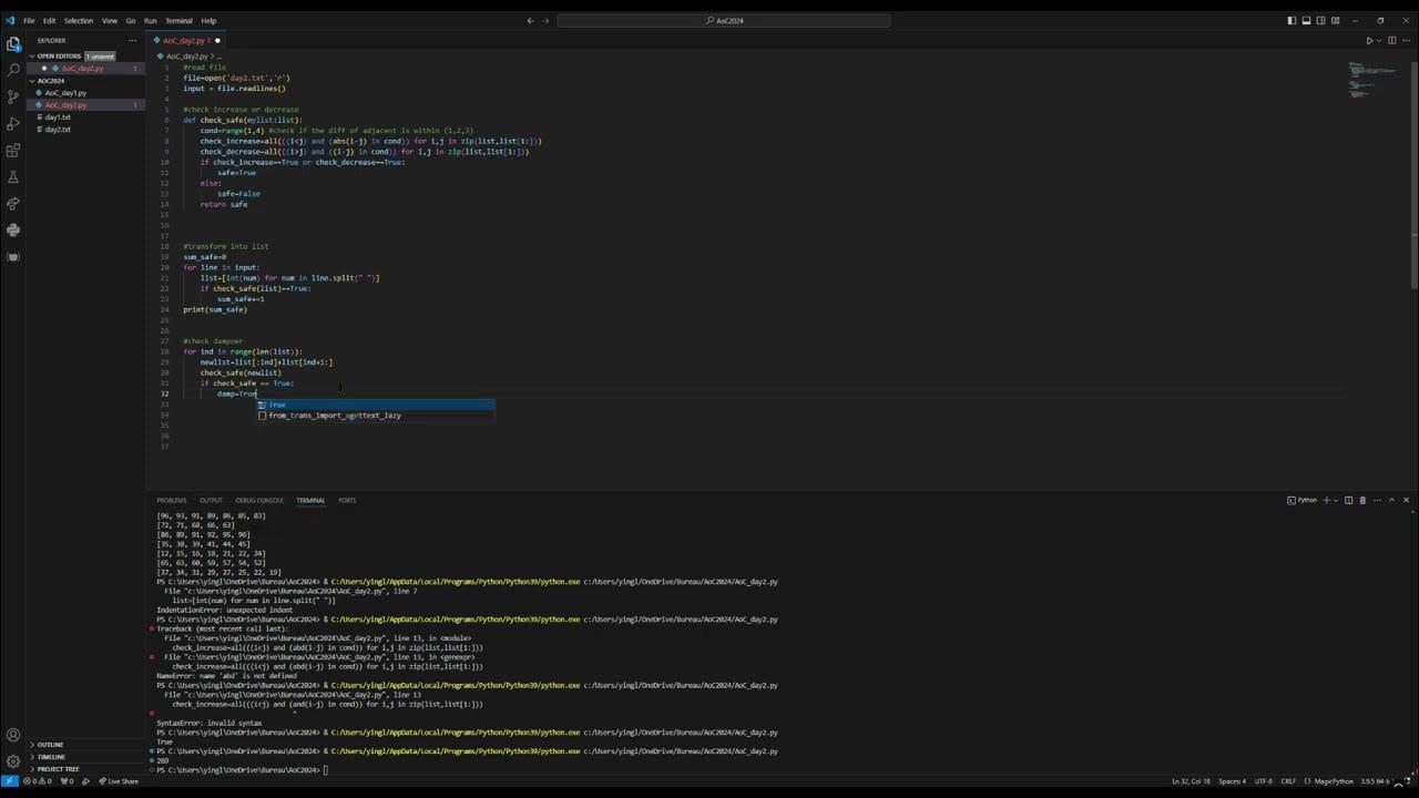 Advent of Code 2024- Day 2 (Python) - YouTube