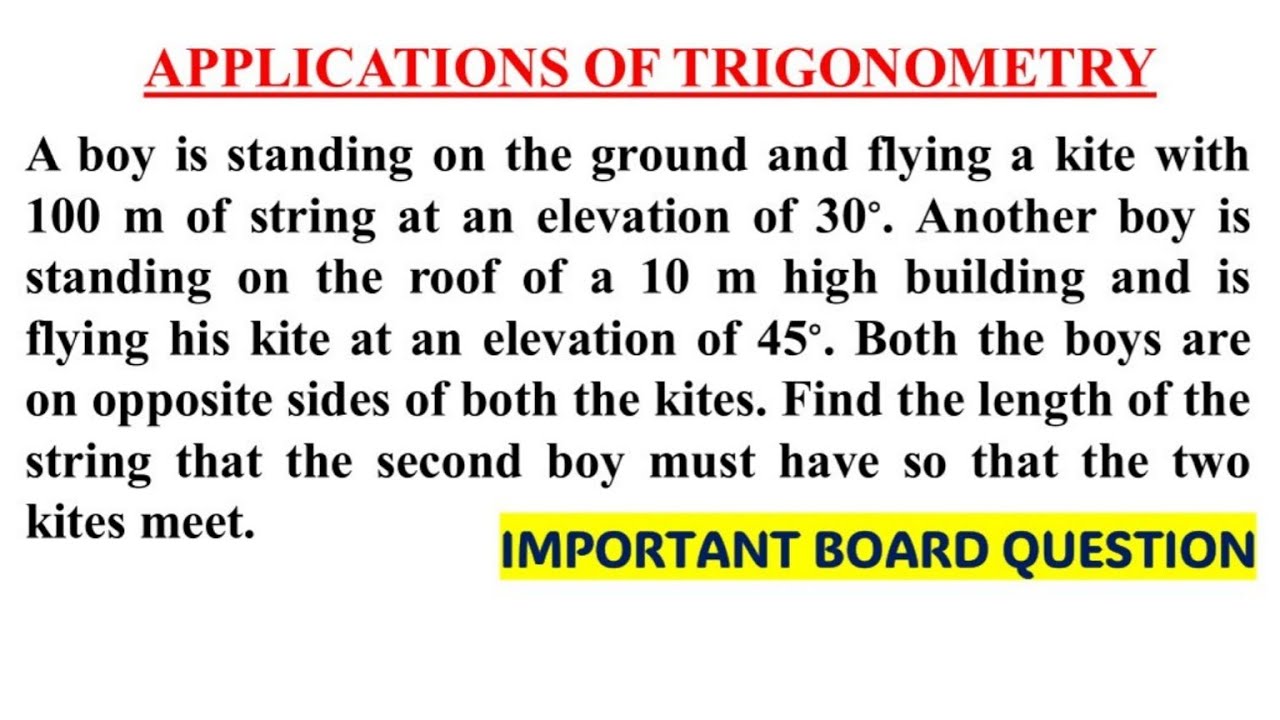 A boy standing on the ground and flying a kite with 100 m of string at ...