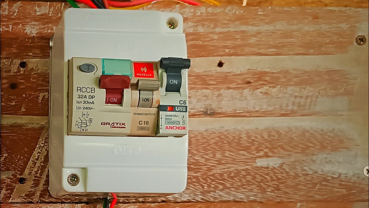 Gratix RCCB 32amp 30mA installation at my workshop for safety reasons ...