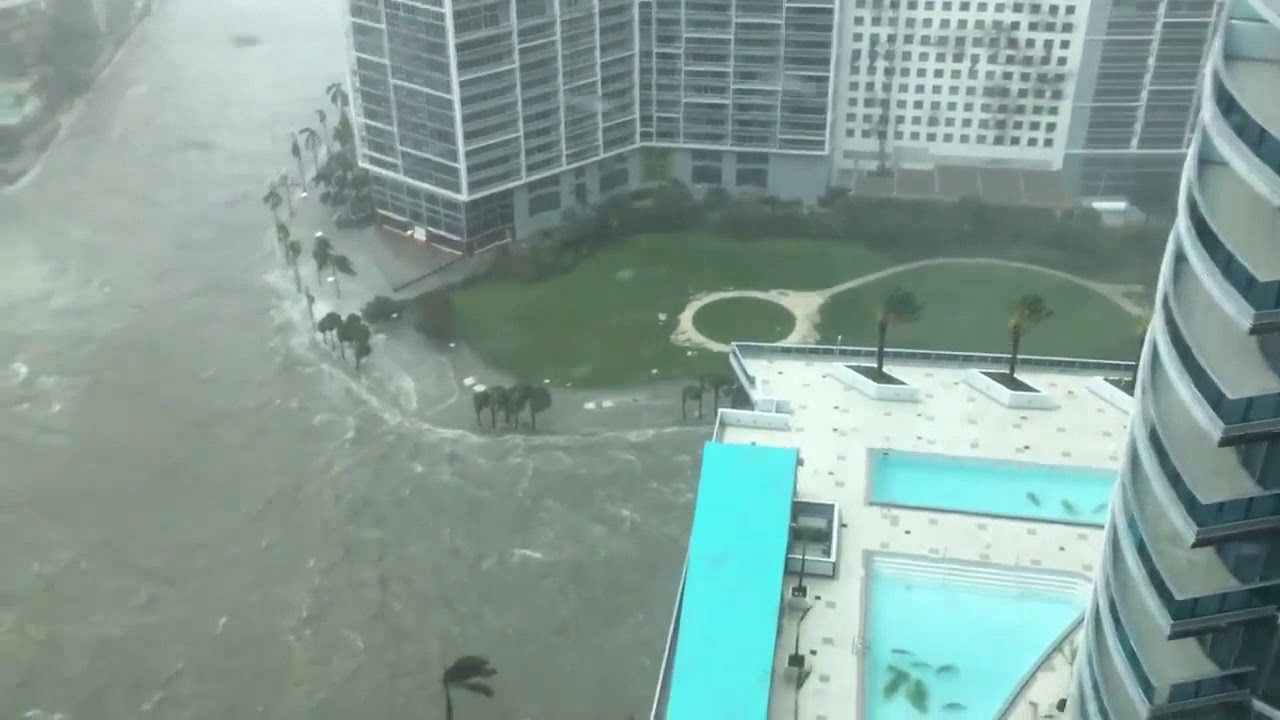 Ouragan Irma inondations à Miami Floride - YouTube
