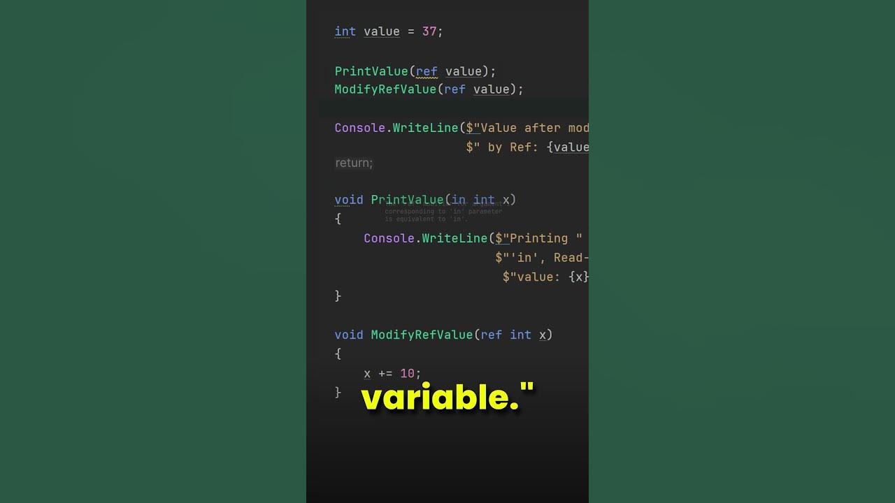 ref and in keyword problem in C# - YouTube