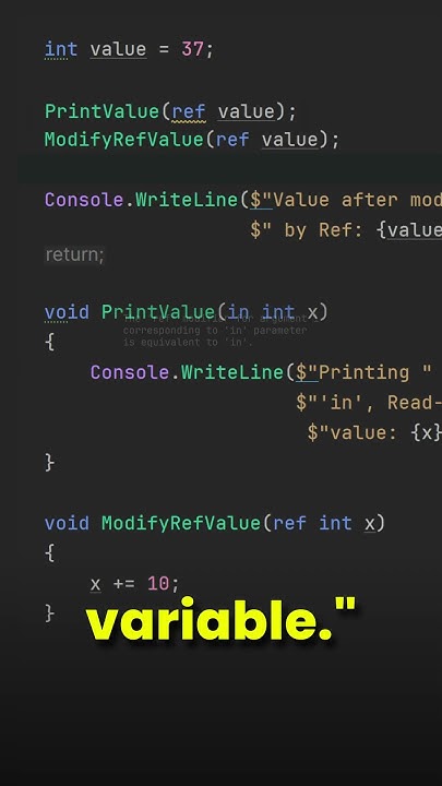 ref and in keyword problem in C# - YouTube