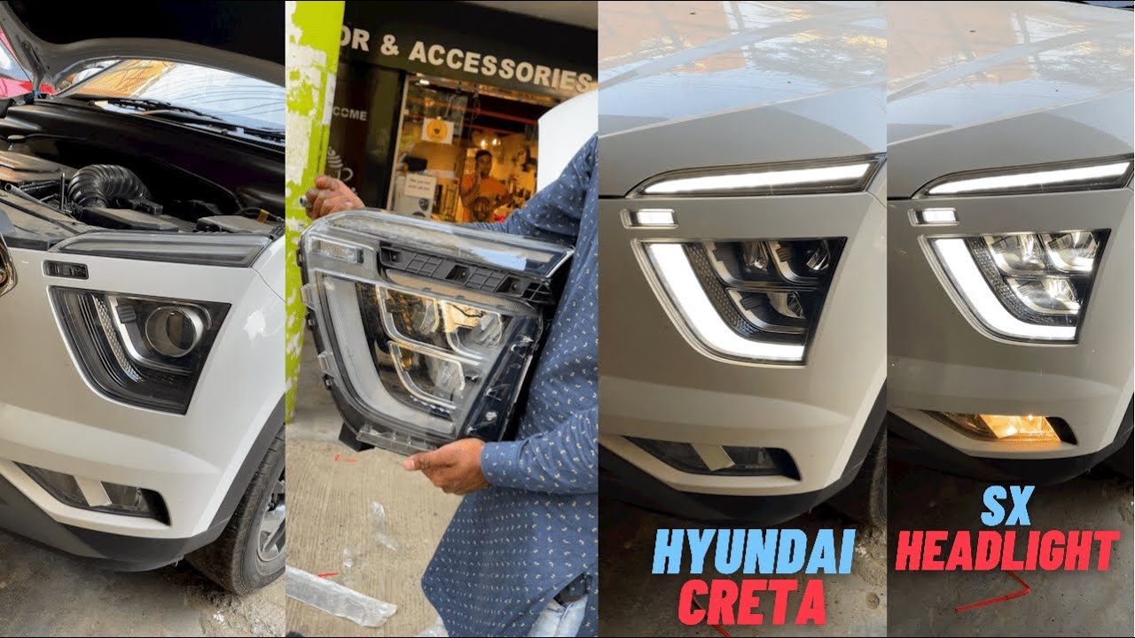 Modified Hyundai Creta SX Type Headlight installation | #creta # ...