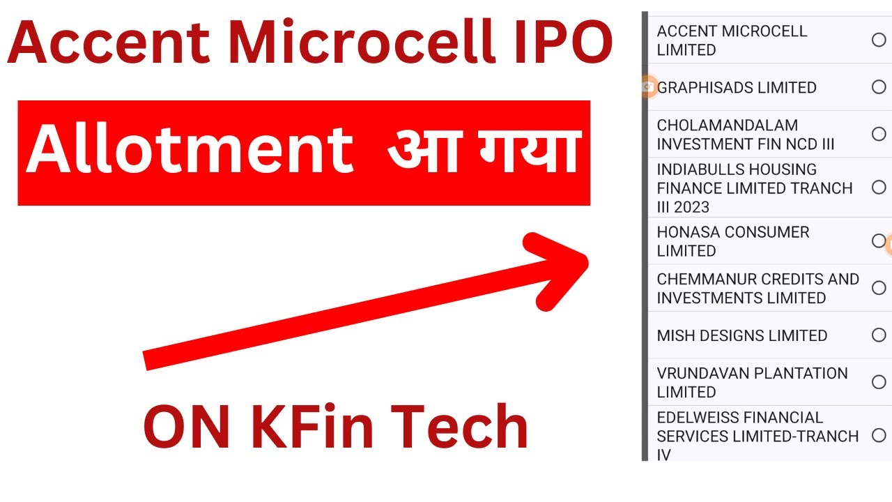 Accent Microcell IPO allotment OUT | accent ipo allotment status ...