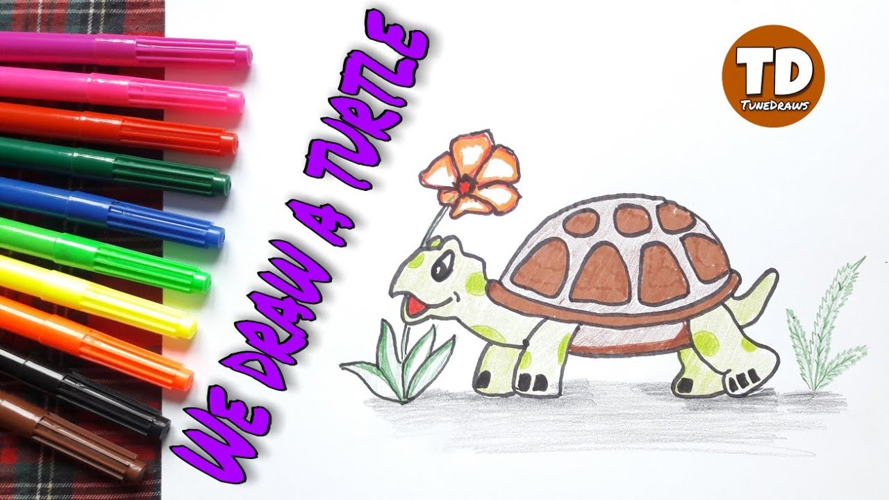 We draw a turtle || Watch it with children, it will be interesting ...
