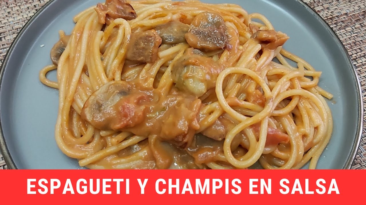 Espagueti y champis en salsa.- RecetasdeLuzMa - YouTube