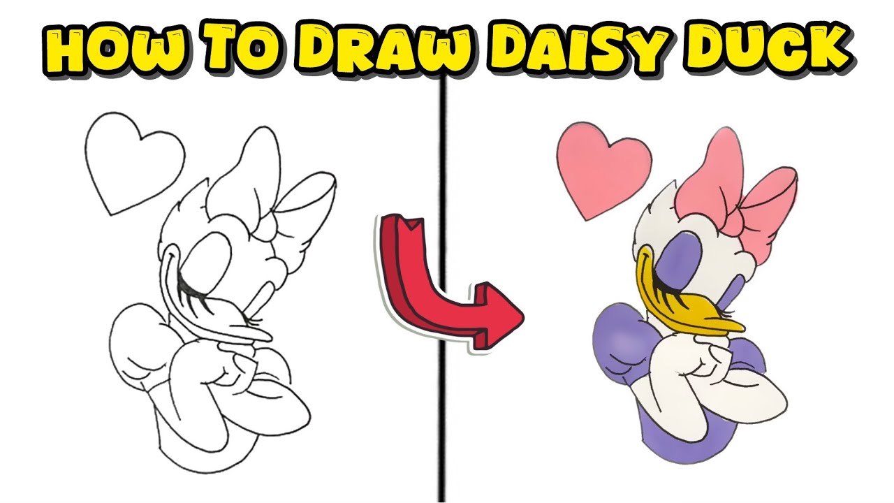 How to Draw Daisy Duck – Disney Character Drawing Guide for All Ages ...