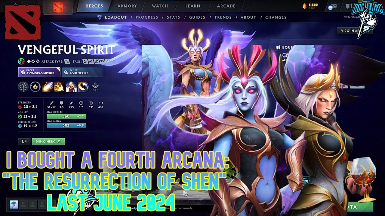 Dota 2 - I bought my 4th Arcana skin The Resurrection of Shen Shendelzare VS (Demo Hero) - YouTube