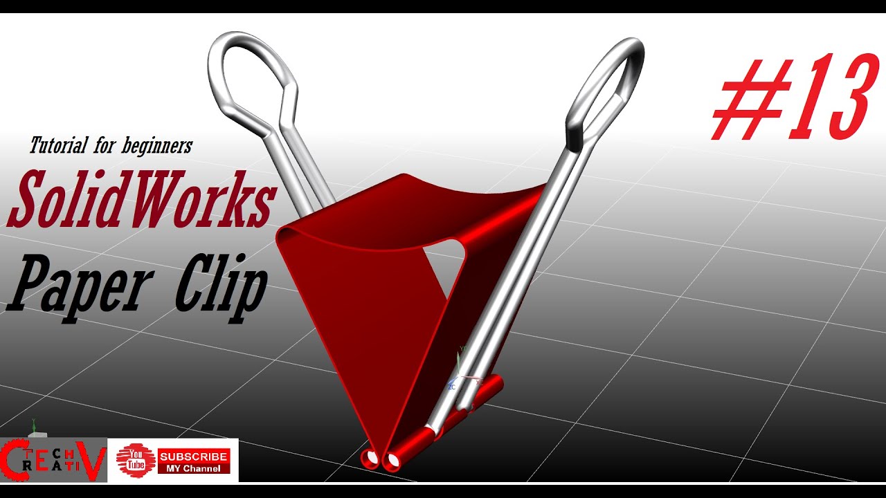 SolidWorks tutorial for beginners/ Exe. 13 / #Paper Clip / Assembly ...