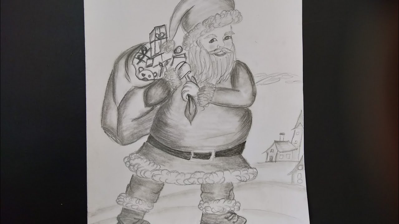 How to Draw Santa Claus for Beginners | Santa Claus Drawing | Pencil ...