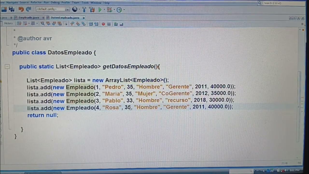extraer datos de arraylist java netbens - YouTube
