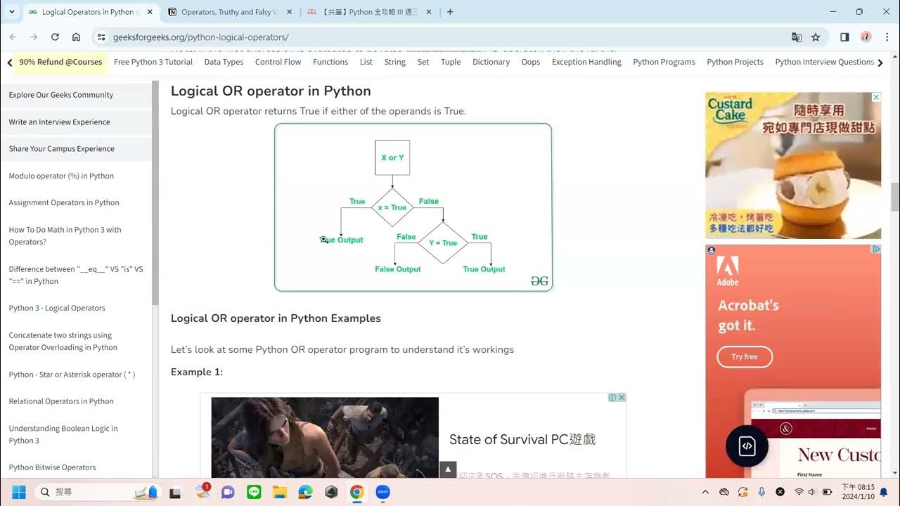 【Python 全攻略 第三屆】週三組 Week 5 - Chapter 2. Operators, Truthy and Falsy ...