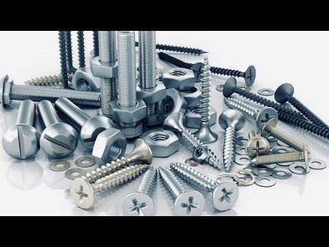The process of creating screws from a screw manufacturing machine ...