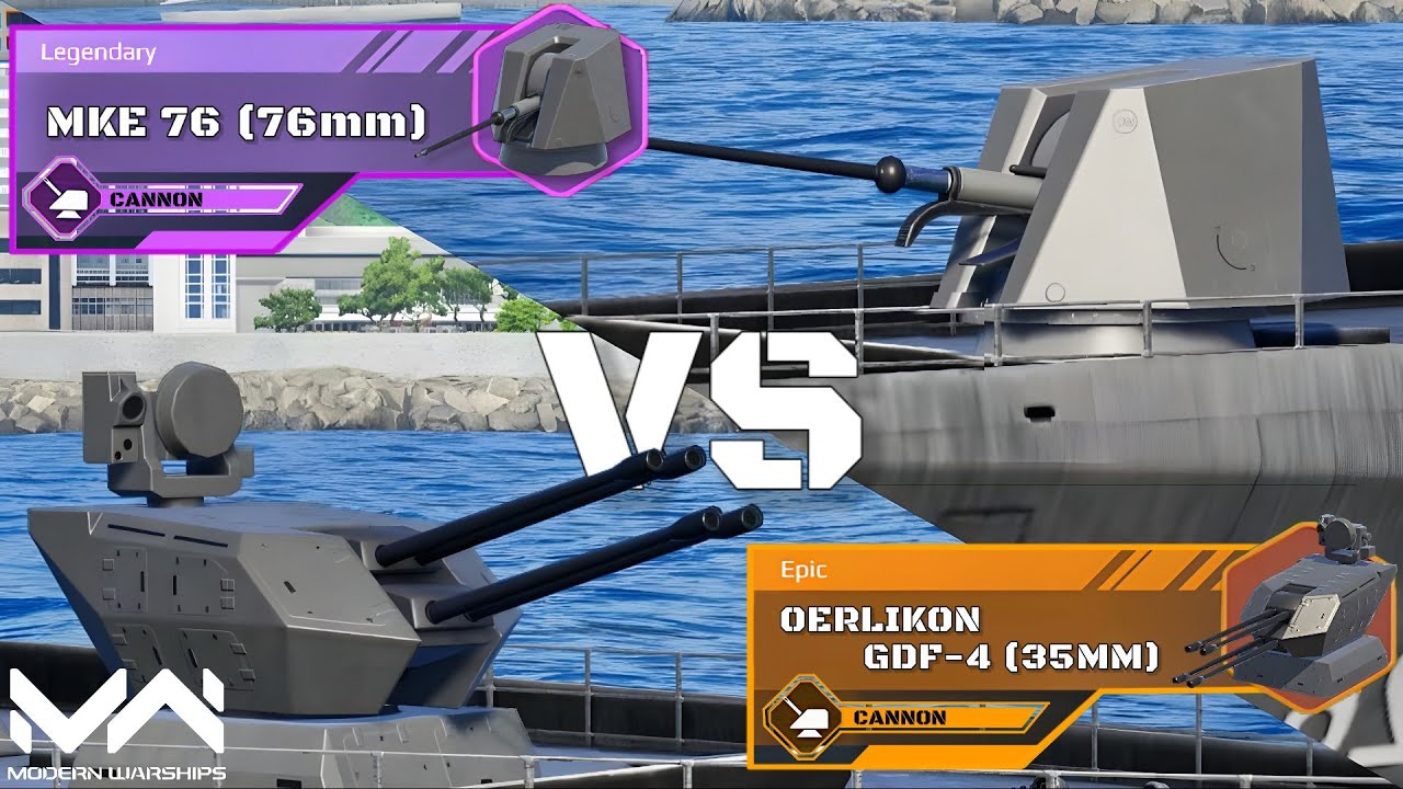 MKE 76 (76mm) VS Oerlikon GDF-4 (35mm) | Dual-purpose Cannon Comparison ...