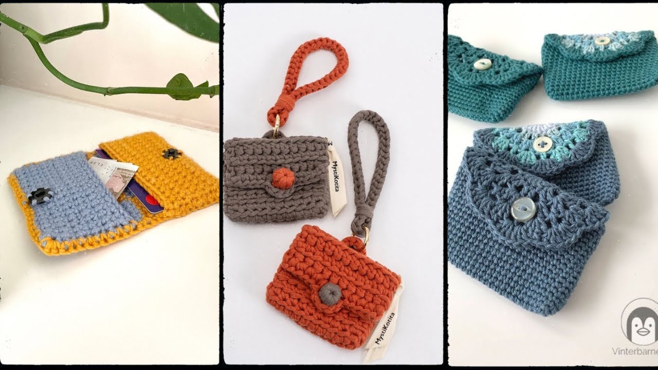Crochet wallet Crochet Coin Bag Pattern Hand Made Mini Purse 😍 - YouTube