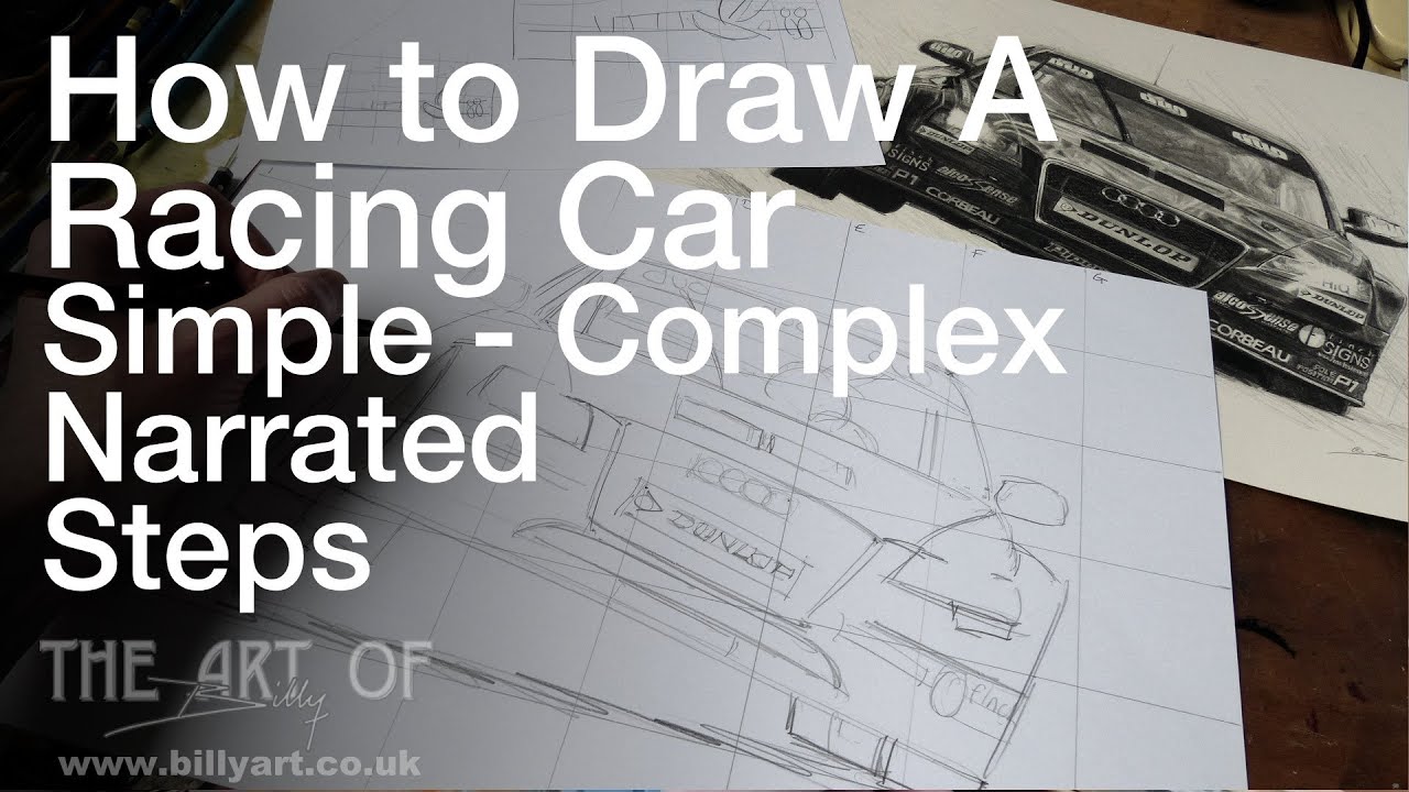 How to Draw a Racing Car Audi A4 Rob Austin BTCC - The Basics Part 3 ...