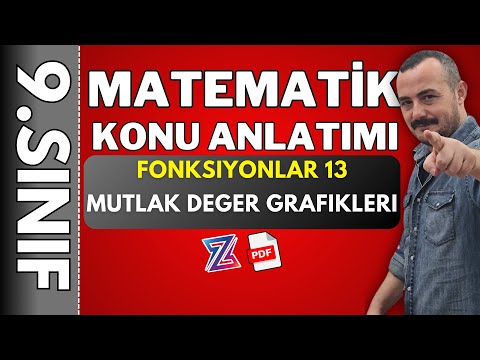 9. Sınıf matematik  | Mutlak değer grafikleri | ders 13 🚩PDF 🚩