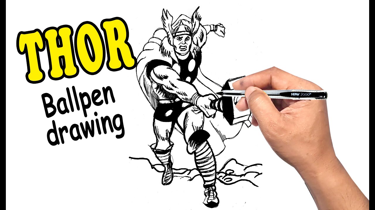 THOR Ballpoint pen drawing - YouTube