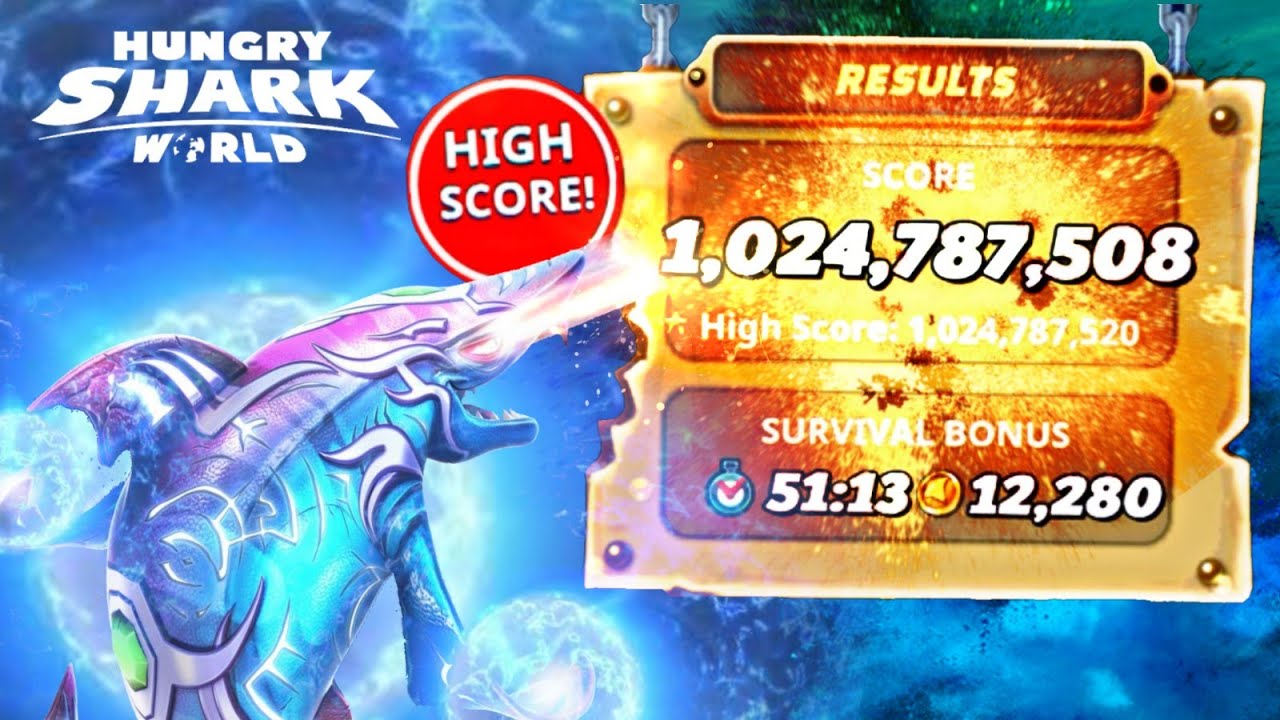 Dark Magic Shark got 1 billion score - Hungry Shark World - YouTube