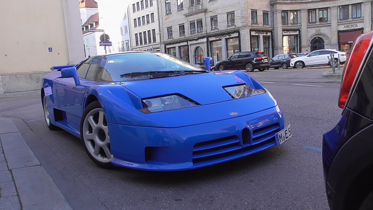 Bugatti EB110 SS in NOVEMBER | Start Up + Acceleration + Chasing ...