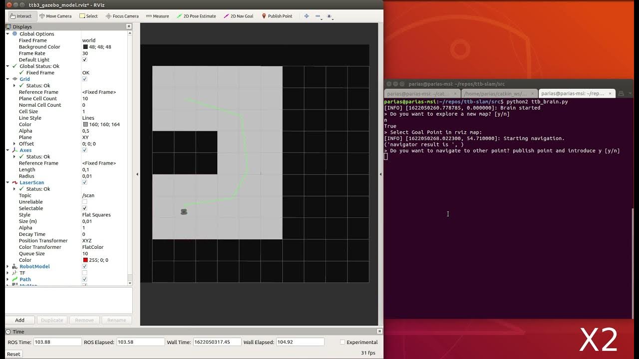Demo Loading Map- Autonomous Navigation and Mapping - Turtlebot 3 - ROS Python - YouTube