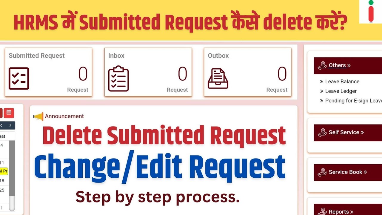 How to Delete Submitted Request in HRMS | Edit Submitted Request | HRMS ...