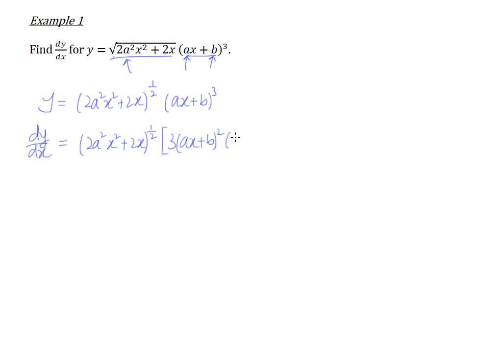 Differentiation - Product Rule Example 1 - YouTube