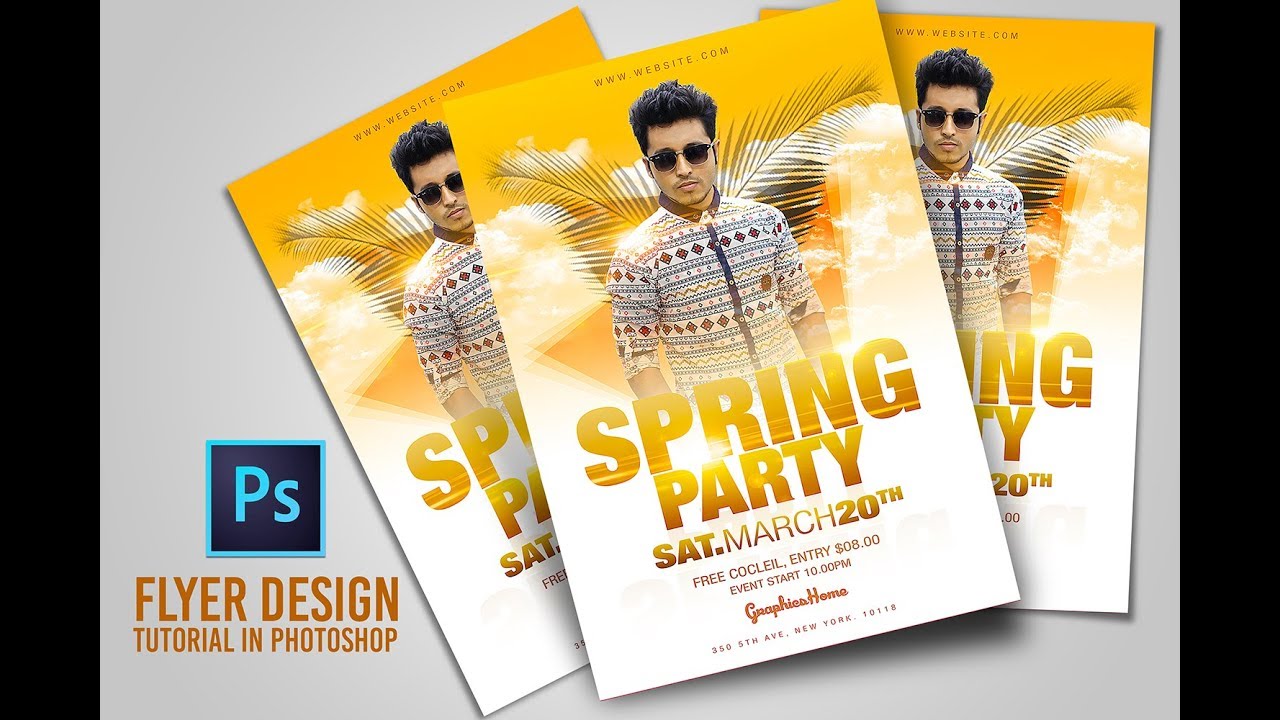 How to Create a Party flyer design in Photoshop cc - YouTube