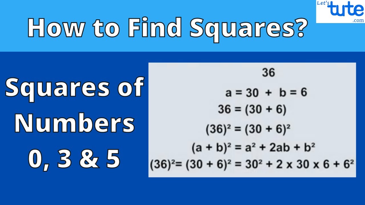 How To Find Squares Of Number Ending With 0 1 5 Squares And How To Find Squares Of Number Ending With 0 1 5 Squares And