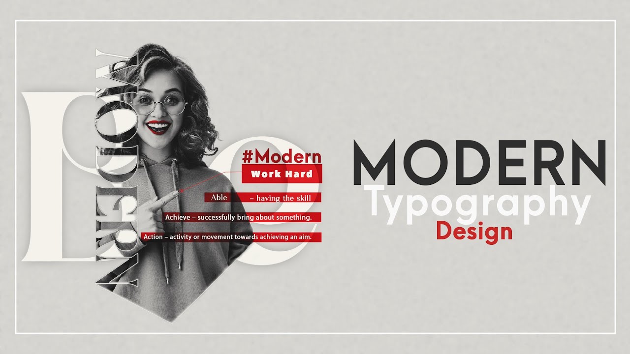 Modern Typography Poster Design in Photoshop | Photoshop Tutorial - YouTube