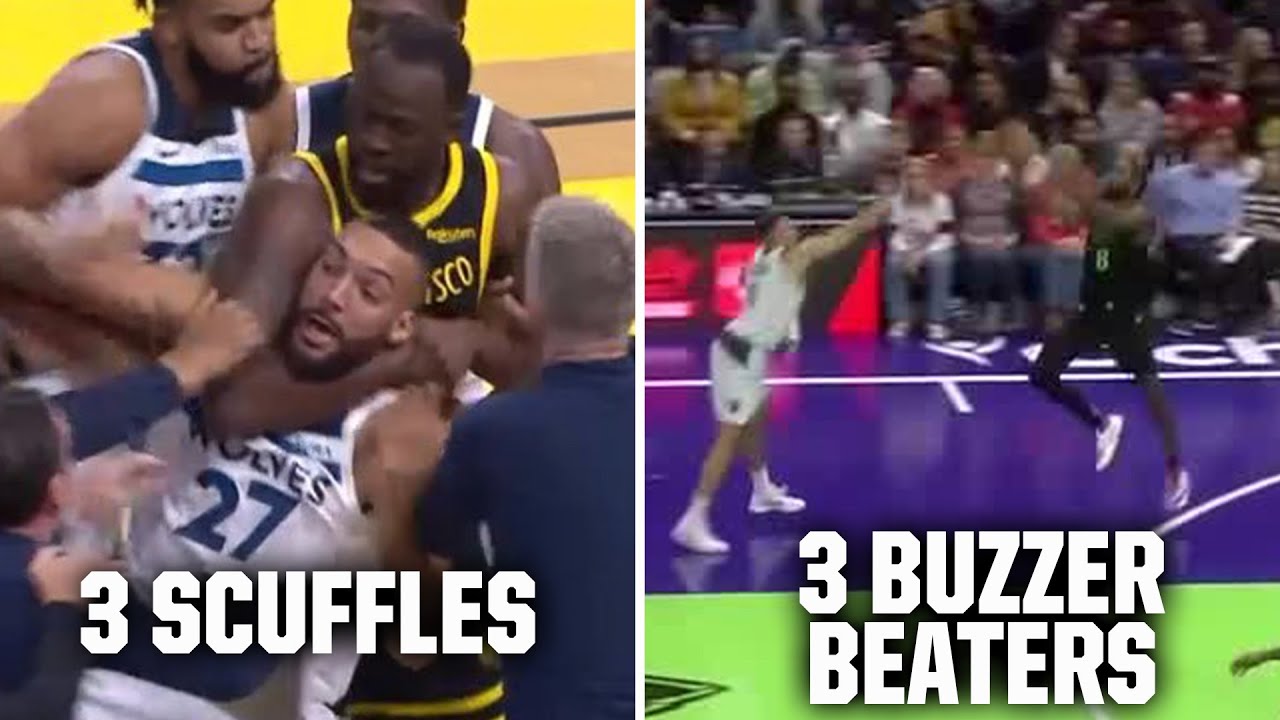What a night in the NBA 😳 3 scuffles & 3 buzzer-beaters 😲 - YouTube