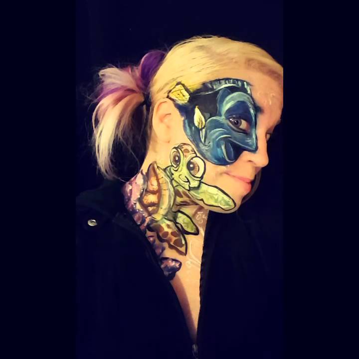 Walt Disney Pixar Finding Dory Face Paint Body Painting MUA - YouTube